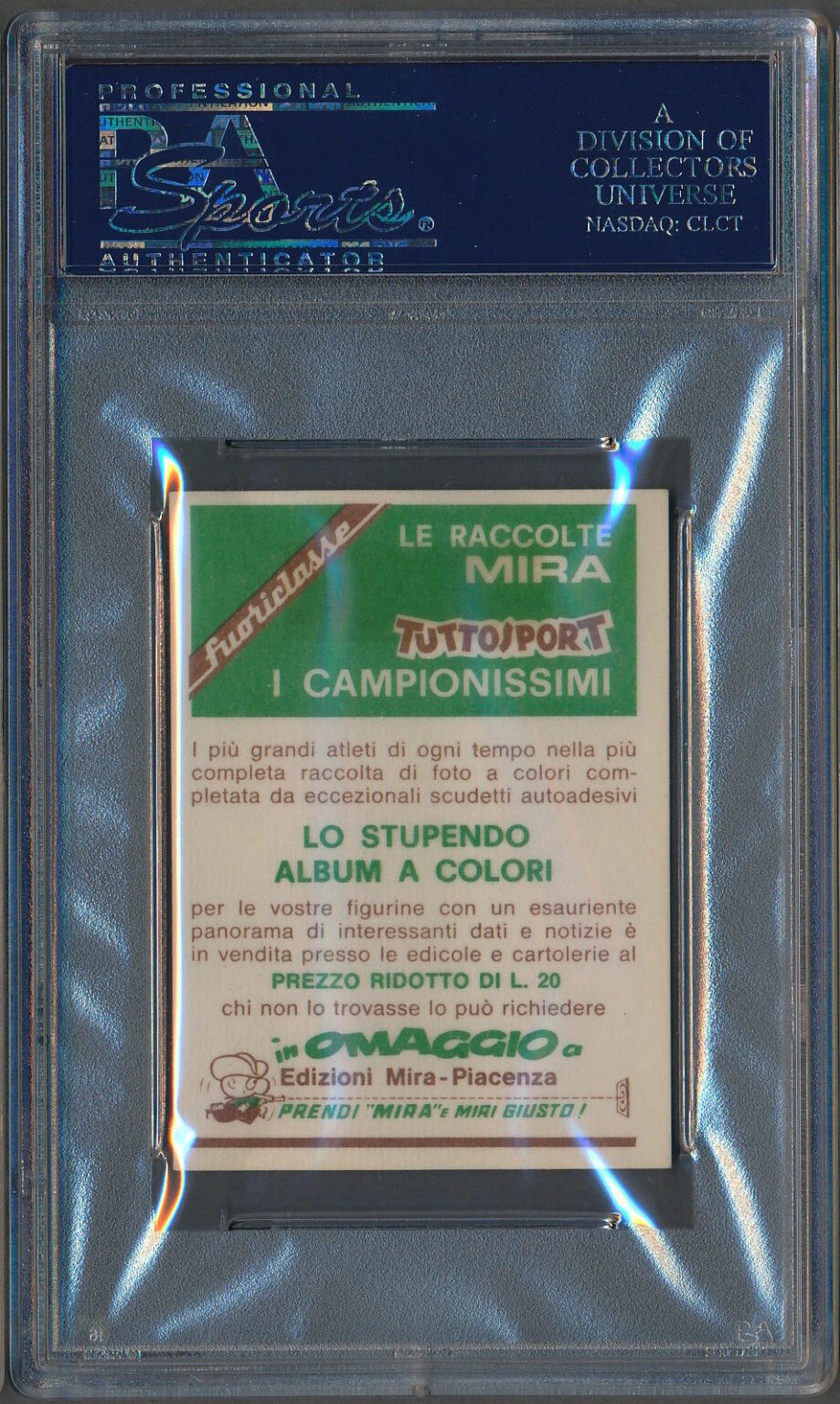 1968 Mira Tuttosport I Campionissimi #247 - Standard Back - Pele (Italy ...