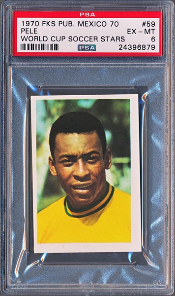 1970 FKS World Cup Soccer Stars Mexico 70 #59 - Pele - PeleCards.com