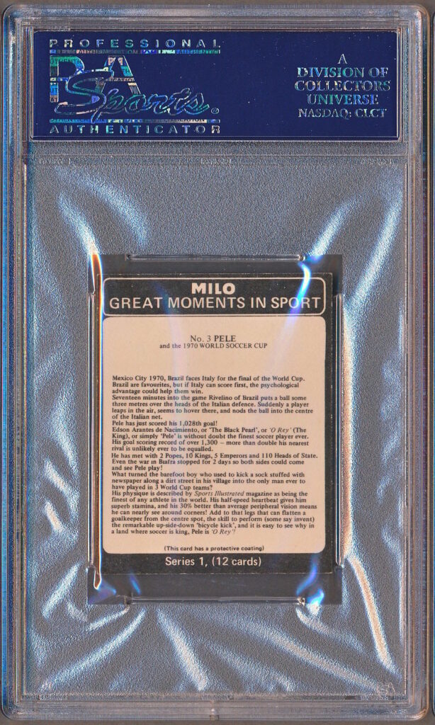 1981 Milo Nestle Great Moments in Sports #3 - Pele (Mexico) - PeleCards.com